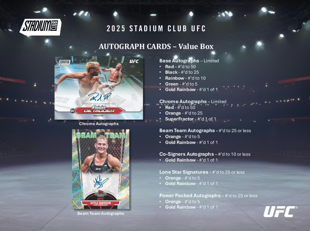 2025 Topps Stadium Club Cartes UFC Blaster Box – TANTEO Cartes ...